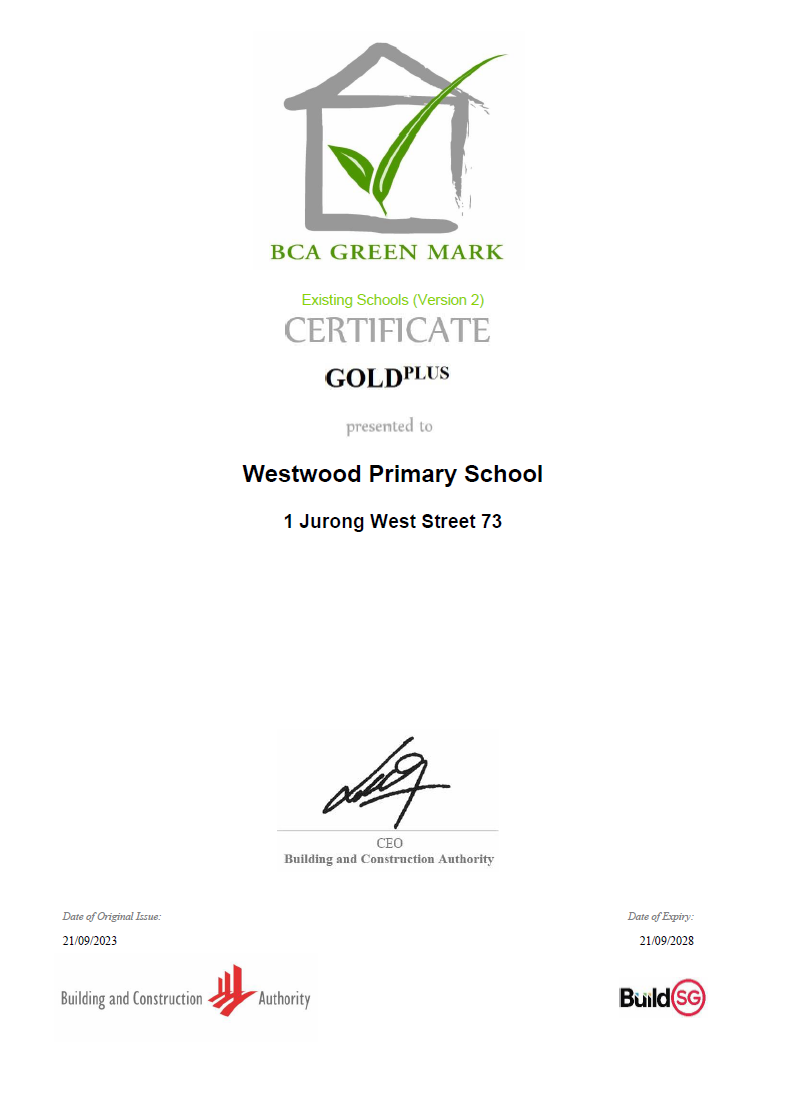 BCA Green Mark Award GOLDplus